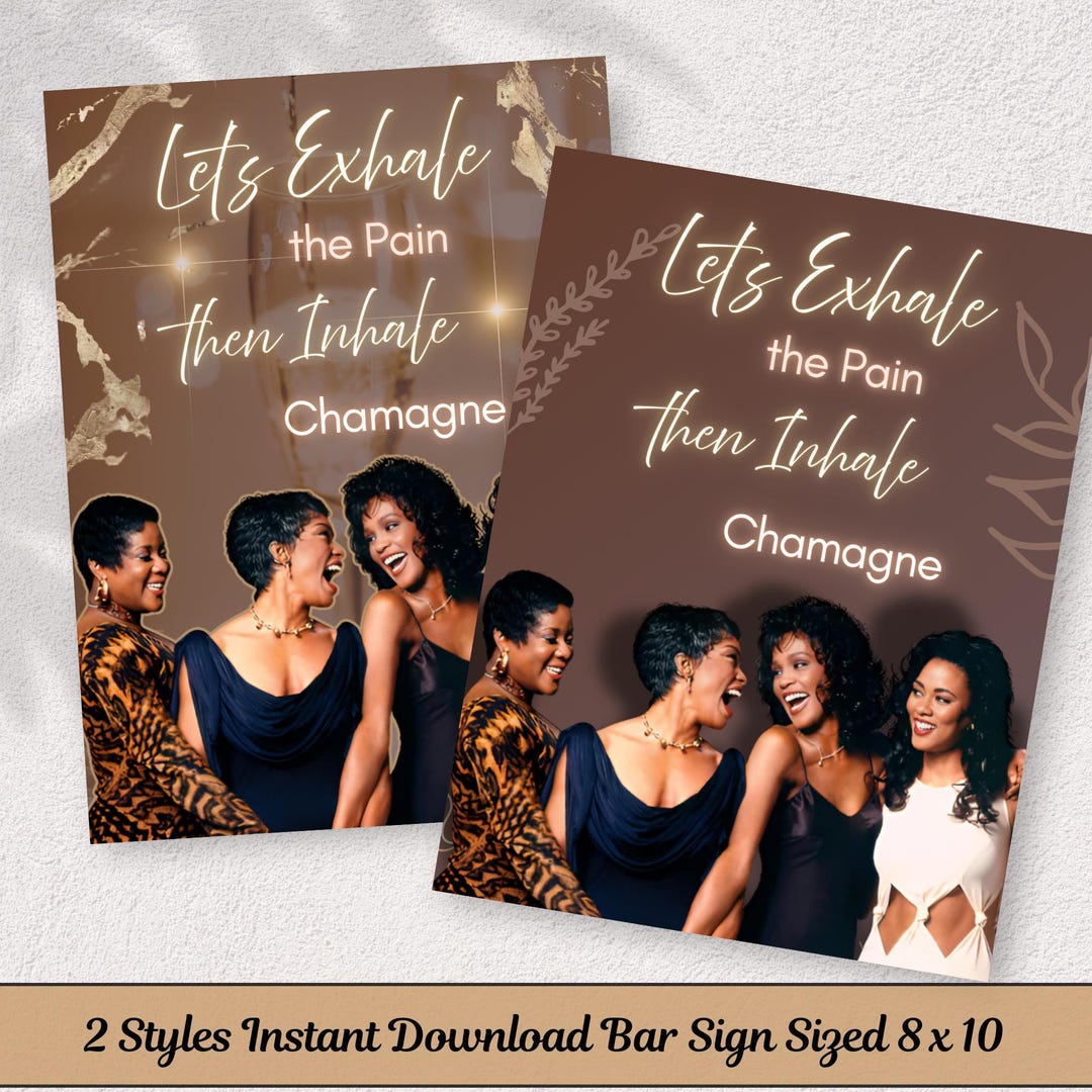 Waiting to Exhale Bar Sign, Editable Canva Template, 90's Theme Party ...