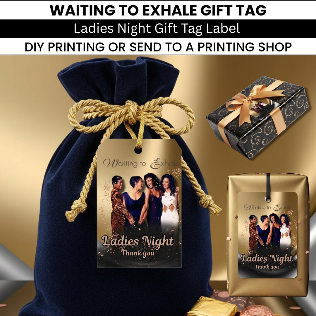 Waiting to Exhale Gift Tag Label: Party Favor Tags and Labels, Editable ...