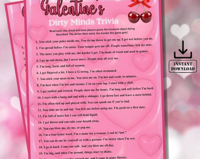 Dirty Minds Galentine's Game | Adult Party Trivia (instant Download) - Etsy