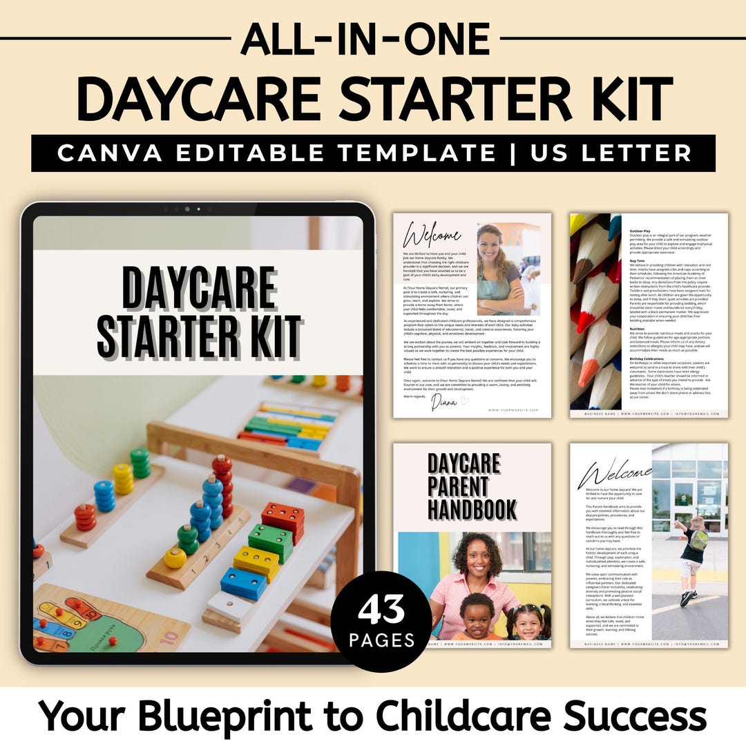 Daycare Starter Kit: 43 Editable Forms & Contract Templates (canva ...