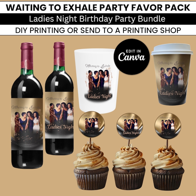 Waiting to Exhale Party Favor Bundle: Ladies' Night Out Canva Templates ...