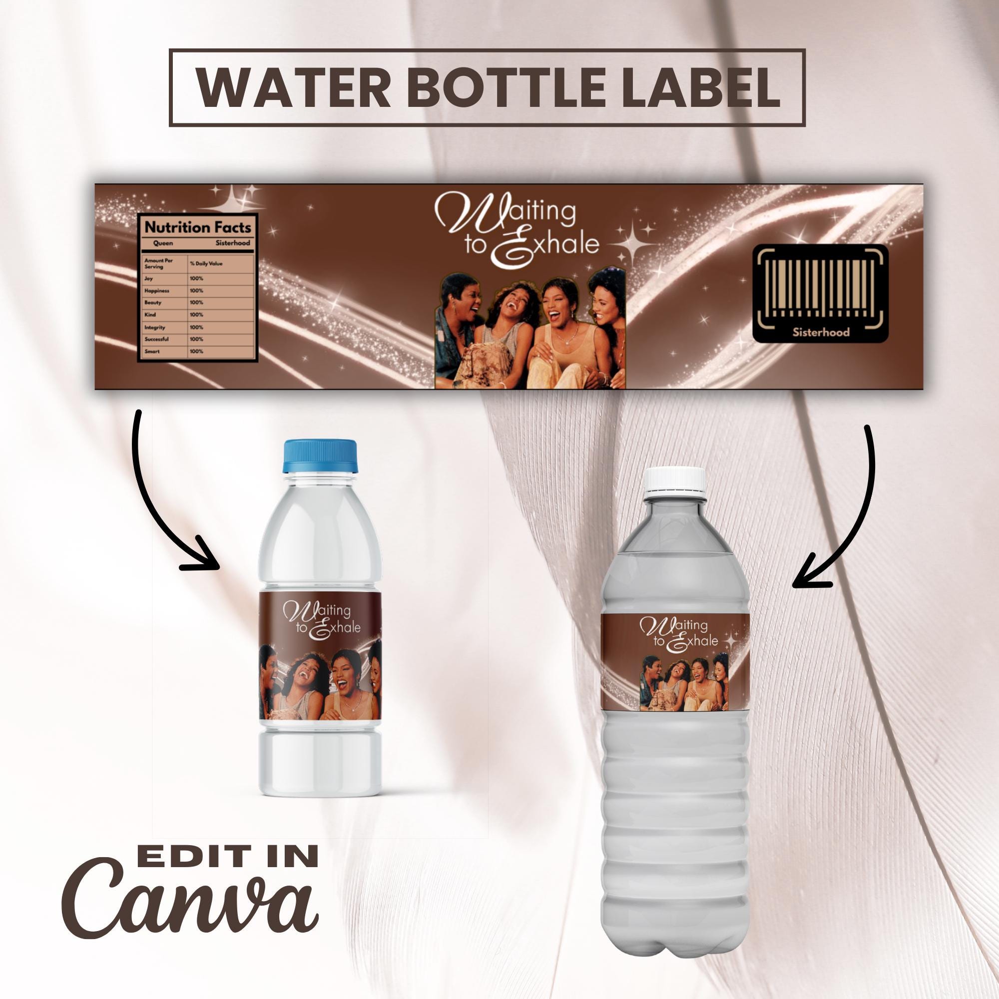 Waiting to Exhale Party Favor Labels | 90s R&B Theme (canva Template ...