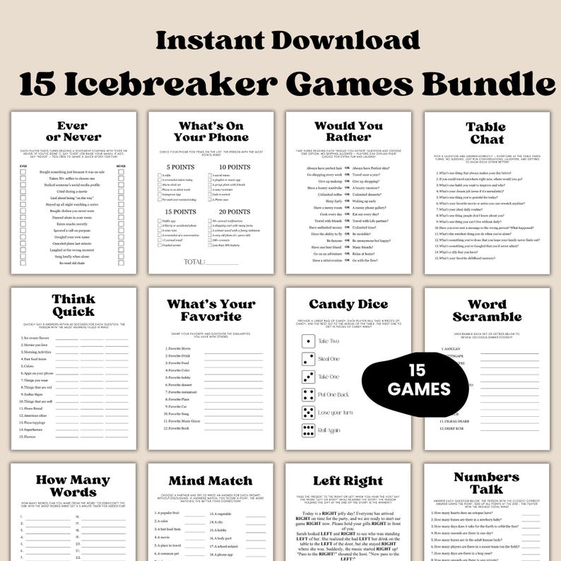 Icebreaker Games, Conversation Starters, Group Activities, Adult Party ...
