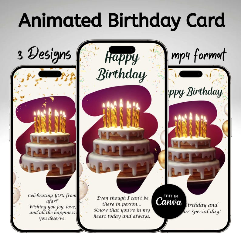 Animated Digital Birthday Card: Instant Download Ecard - Etsy