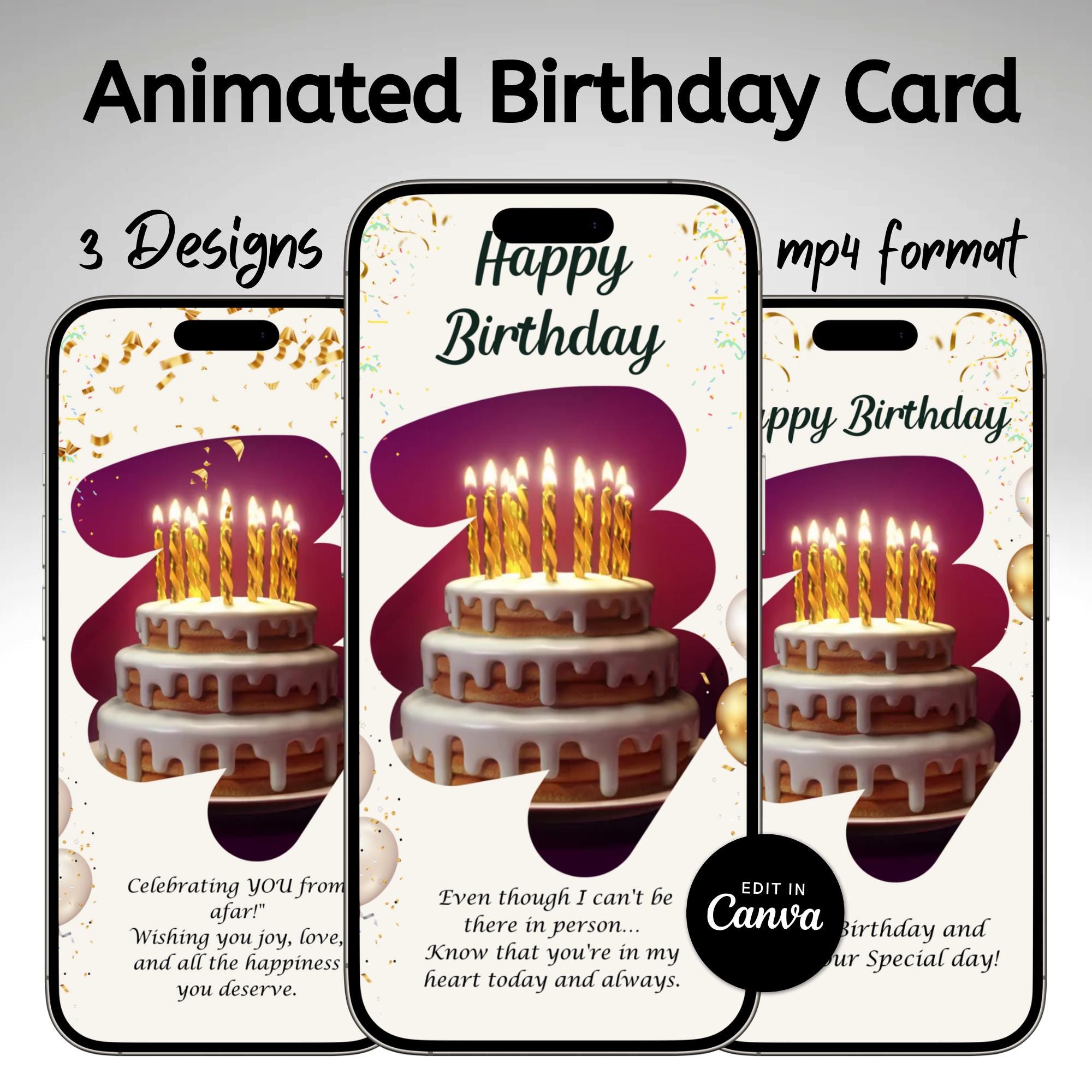 Animated Digital Birthday Card: Instant Download Ecard - Etsy