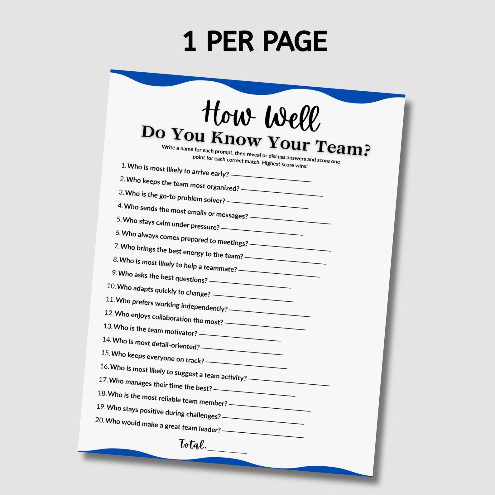 Team Icebreaker Game | How Well Do You Know Your Team Trivia (printable ...