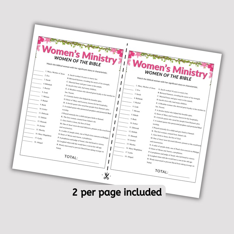 Women of the Bible Game | Printable Character Matching | Instant ...