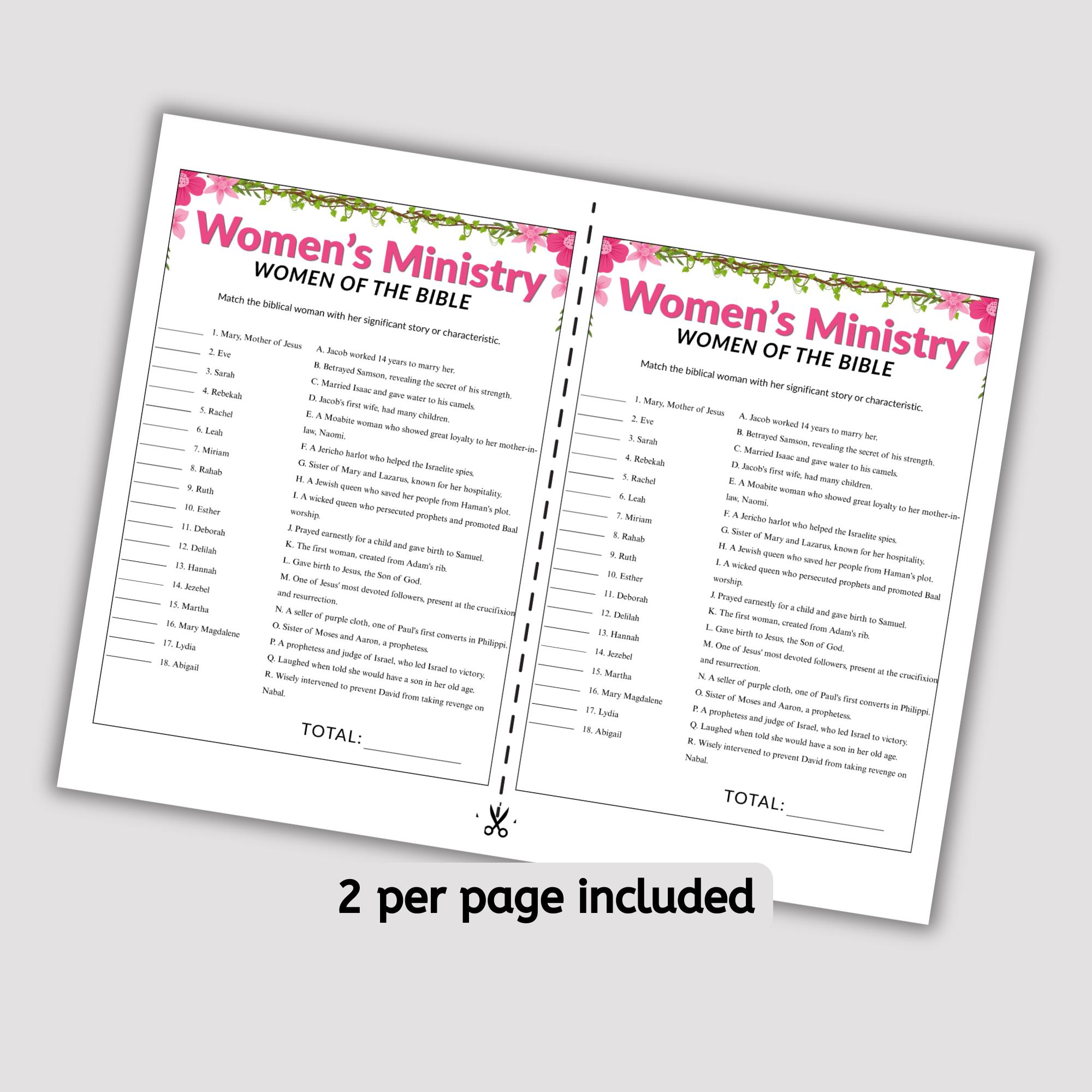 Women of the Bible Game | Printable Character Matching | Instant ...