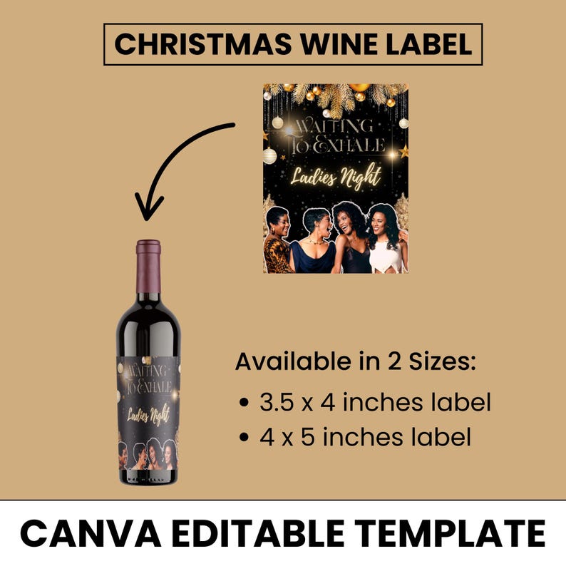 Christmas Waiting to Exhale Party Favor Bundle: Editable Canva ...