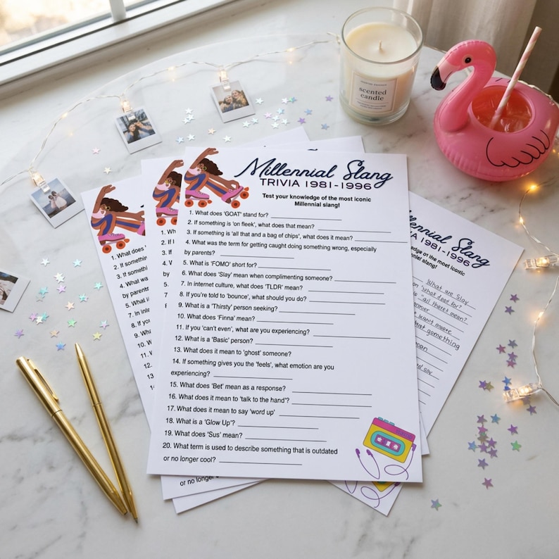 90s 2000s Party Game | Millennial Slang Trivia Game (PDF Download) - Etsy