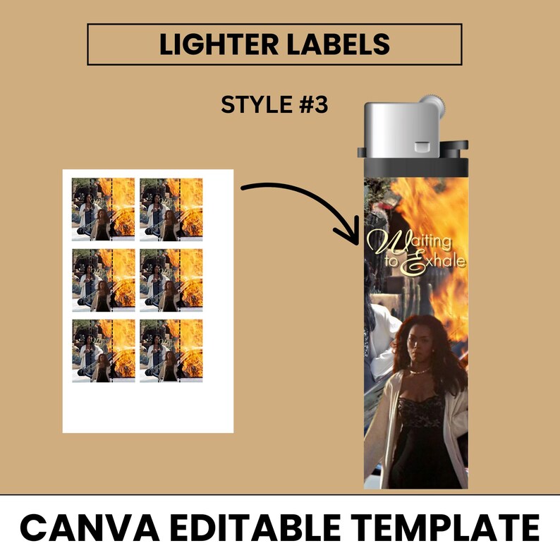 Editable Waiting to Exhale Lighter Label | Party Favor Labels | Girl's ...