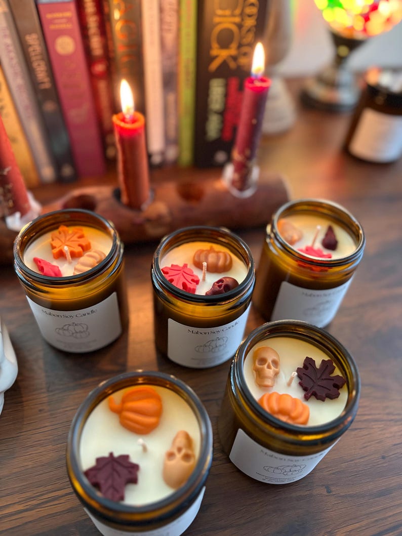 Mabon Soy Candle | Dark Maple Scent, Autumn Ritual Jar - Etsy Australia