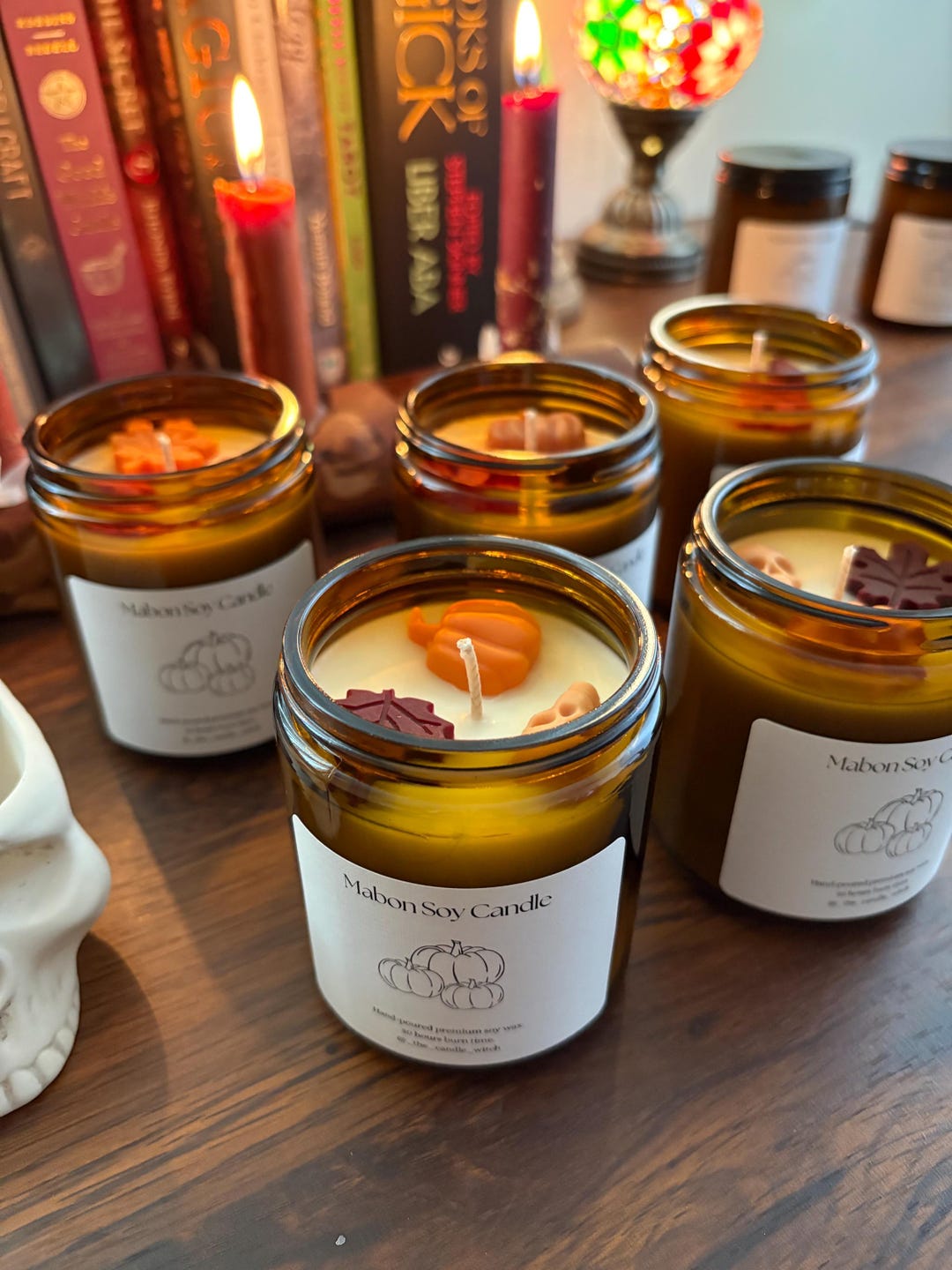 Mabon Soy Candle | Dark Maple Scent, Autumn Ritual Jar - Etsy Australia