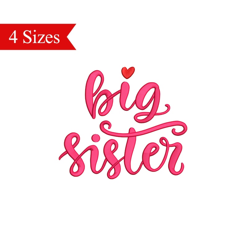 Big Sister Embroidery, Girls Embroidery Design, Cute Little Princess ...