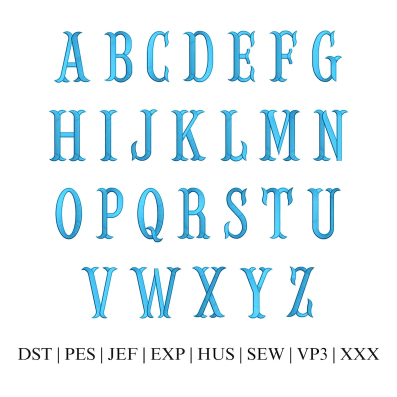 Fish Tail Font Embroidery, 3D Puff Embroidery Font, Trendy Font ...