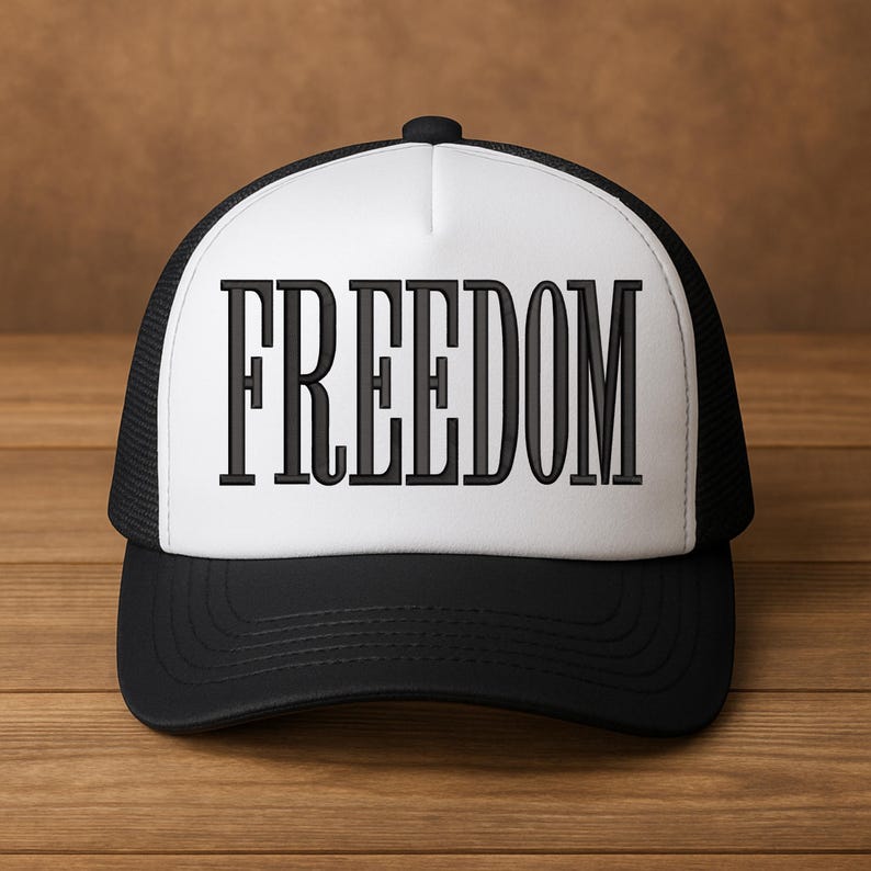 Freedom Puff Embroidery Design, Justice for Charlie Kirk Embroidery ...