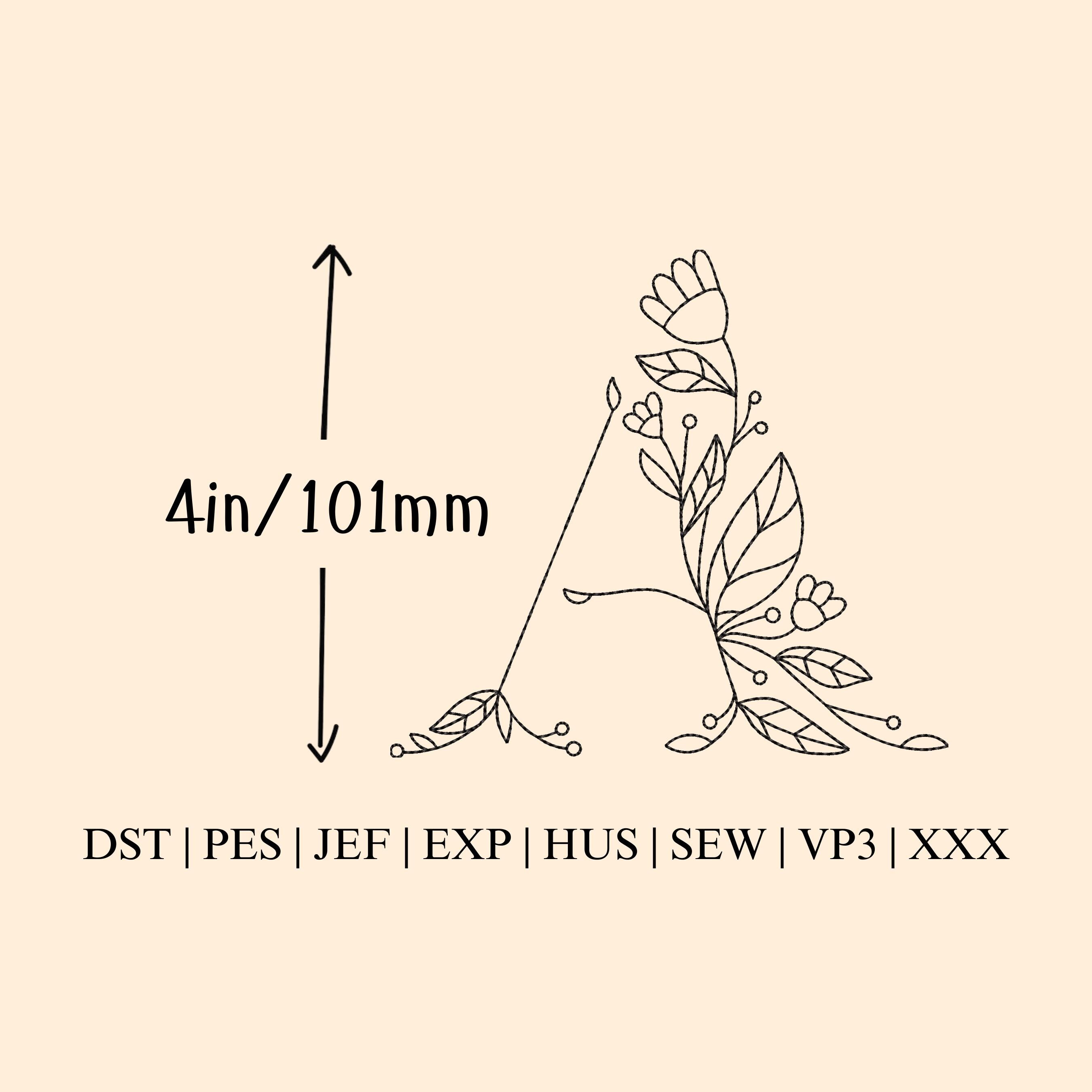 Floral Embroidery Font: A-Z Uppercase Letters (instant Download) - Etsy
