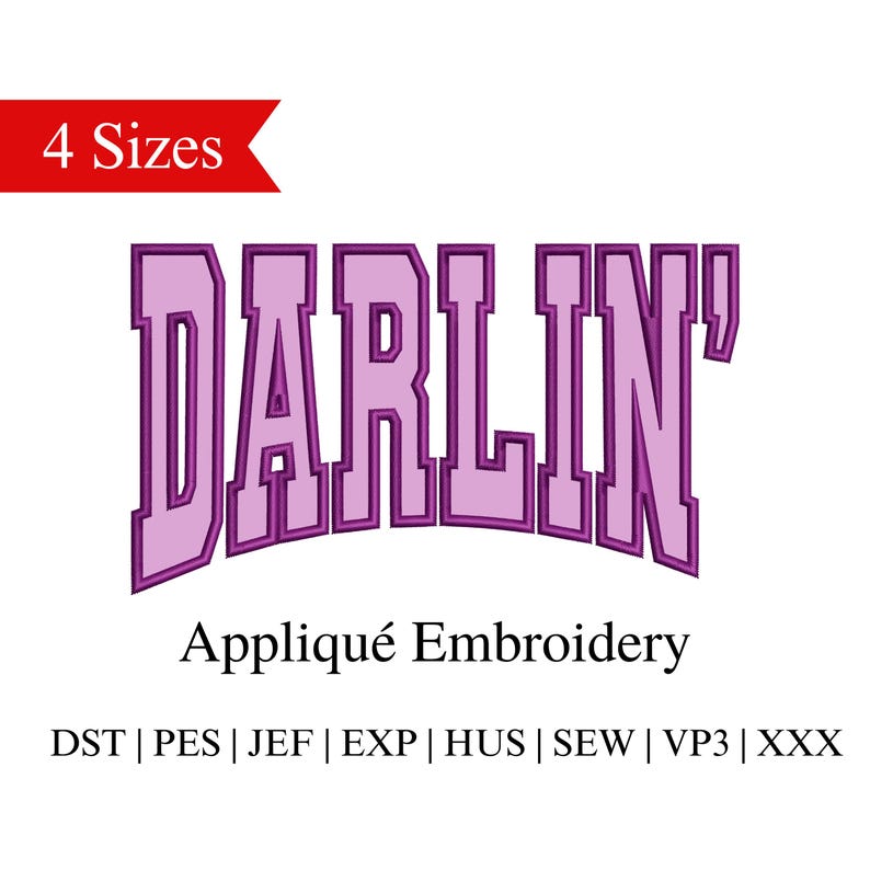 Western Darlin' Applique Embroidery Design: Retro Varsity (instant ...