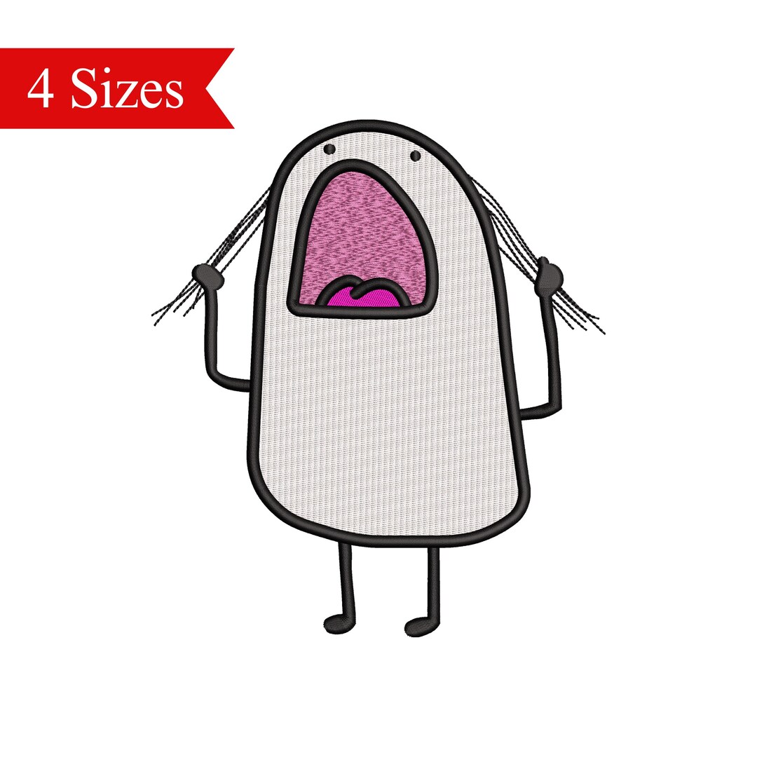 Screaming Blob Embroidery Design, Funny Embroidery, Meme Embroidery ...