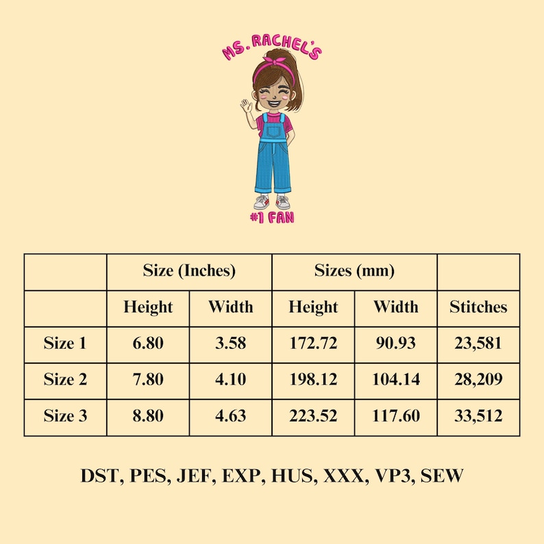 Ms Rachel Embroidery Design: Toddler #1 Fan (3 Sizes) (instant Download ...