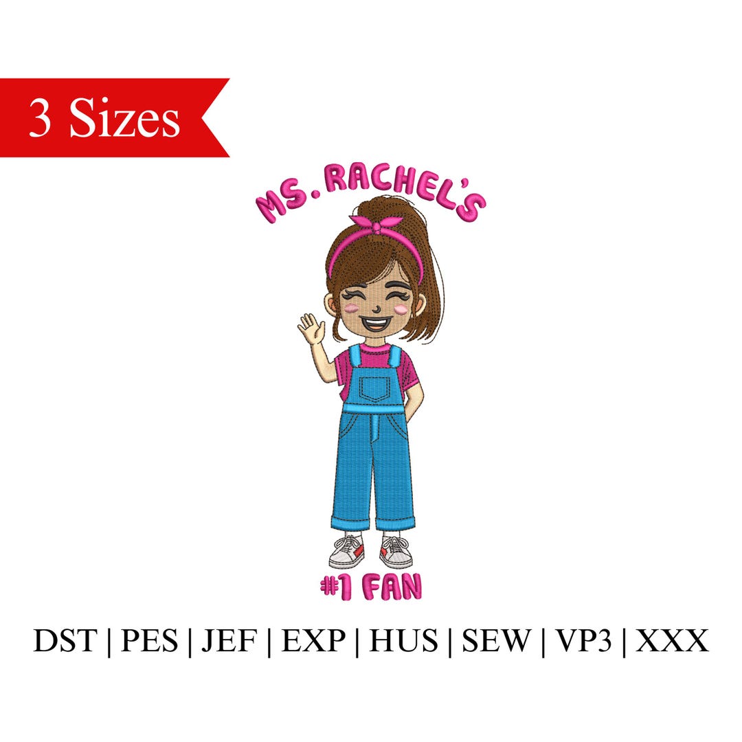 Ms Rachel Embroidery Design: Toddler #1 Fan (3 Sizes) (instant Download ...