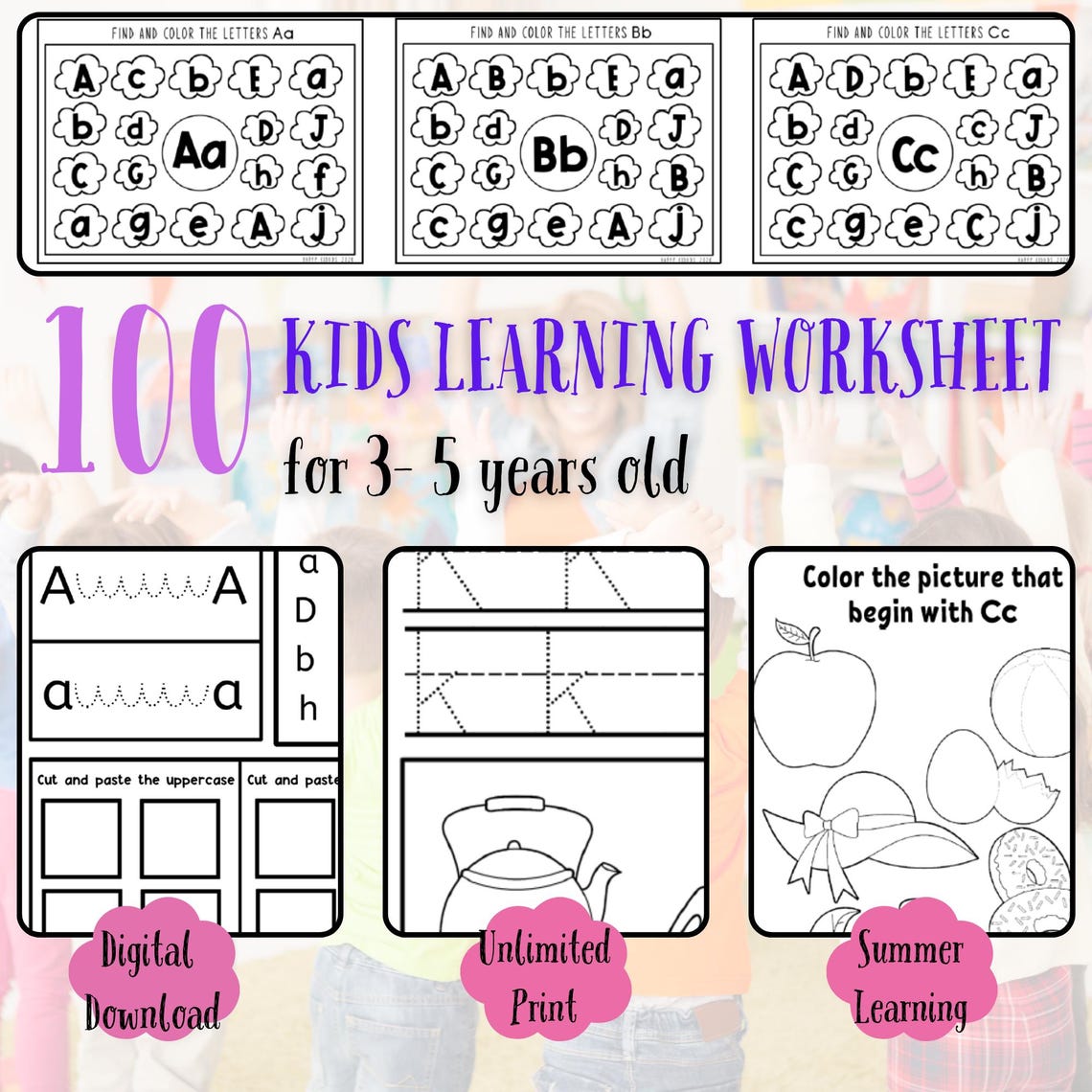 Printable Kids Worksheets Bundle | Preschool & Kindergarten Activities ...