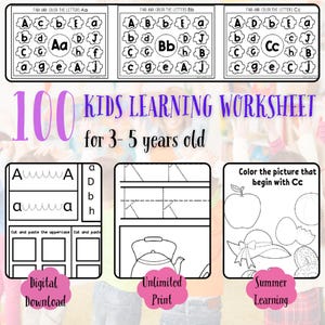 Printable Kids Worksheets Bundle | Preschool & Kindergarten Activities ...