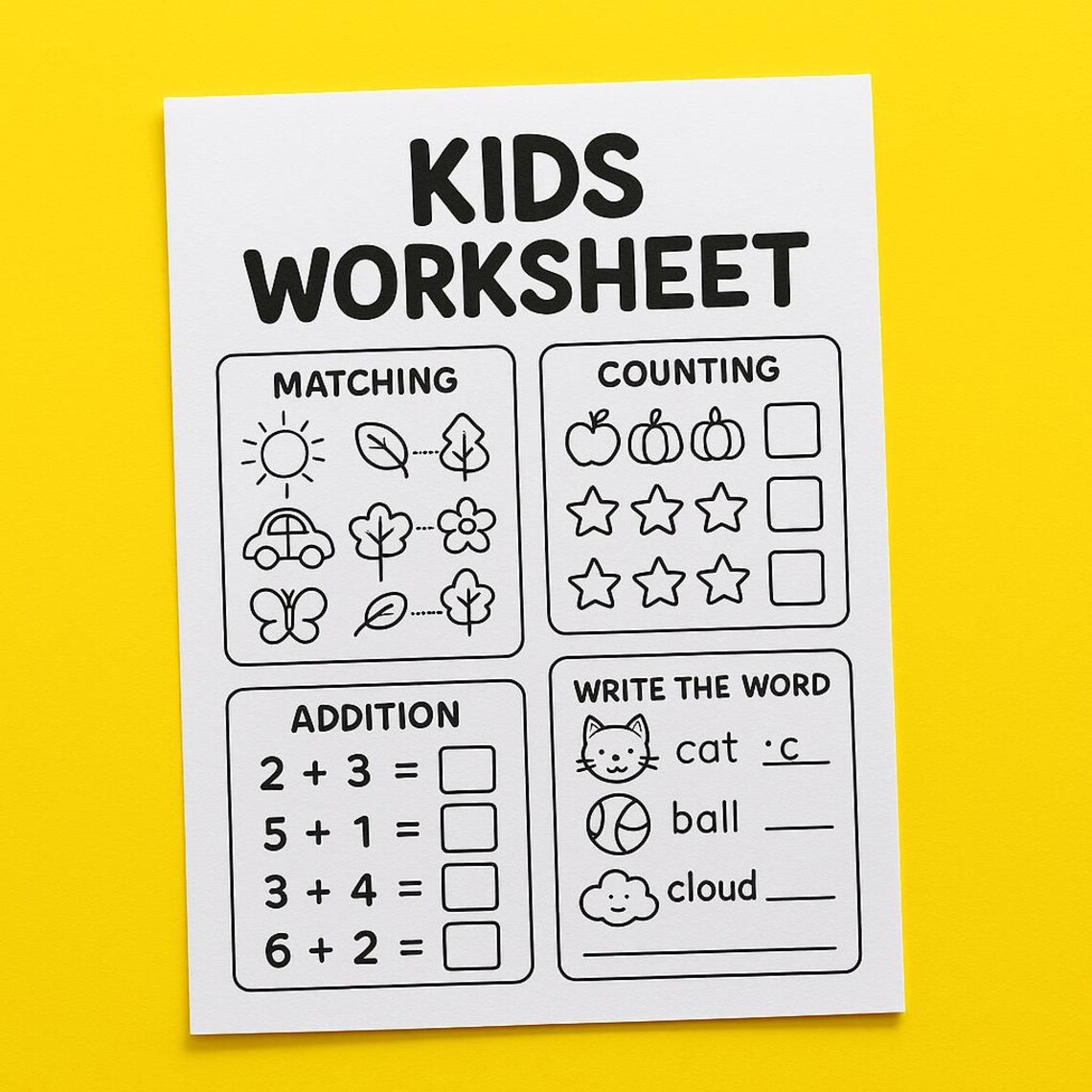 Printable Kids Worksheets Bundle | Preschool & Kindergarten Activities ...