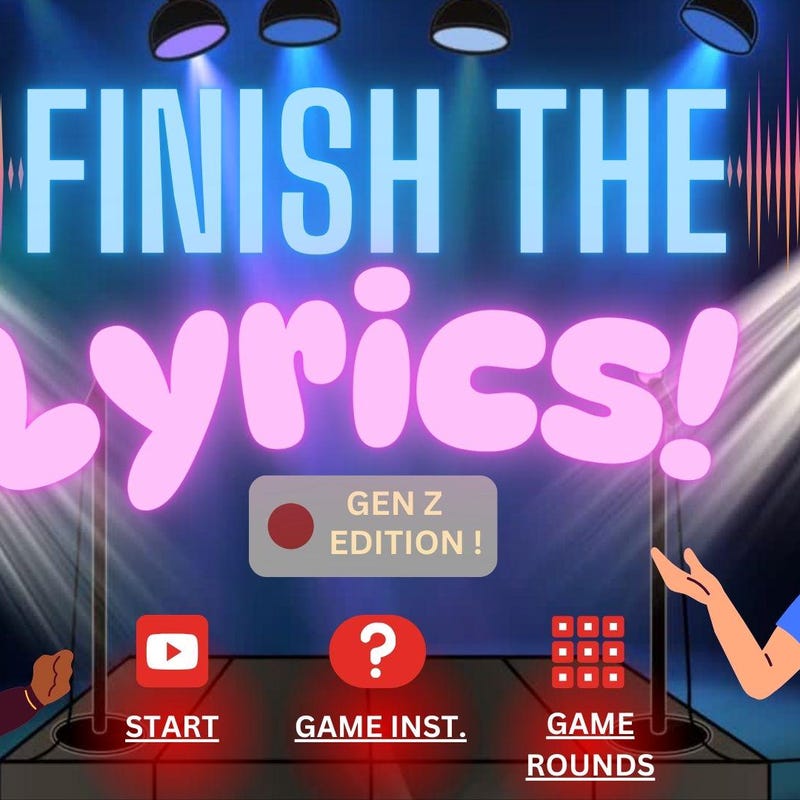 Finish the Lyric Template - Etsy
