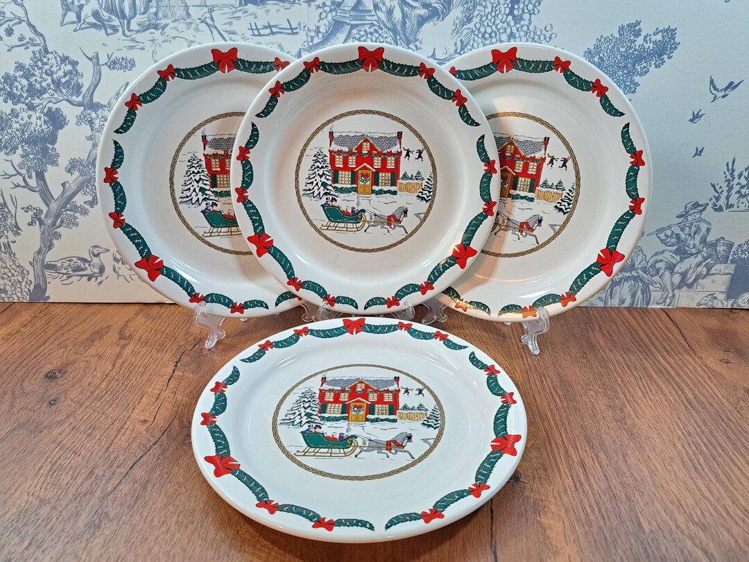 Vintage Baker Hart & Stuart Christmas Salad / Accent Plates (set of 4 ...