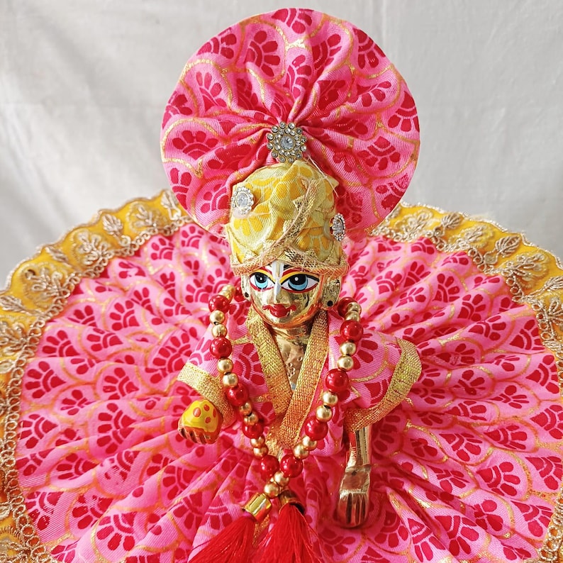Handmade Velvet Krishna Poshak With Pagdi and Mala, Laddu Gopal Dress ...