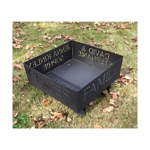 Fire Pit Customized With Names, Words, and Simple Images - Etsy