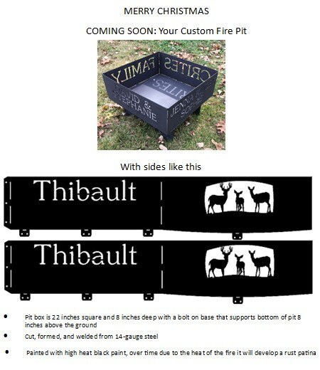 Fire Pit Customized With Name and Includes Removable Fork Stands and ...