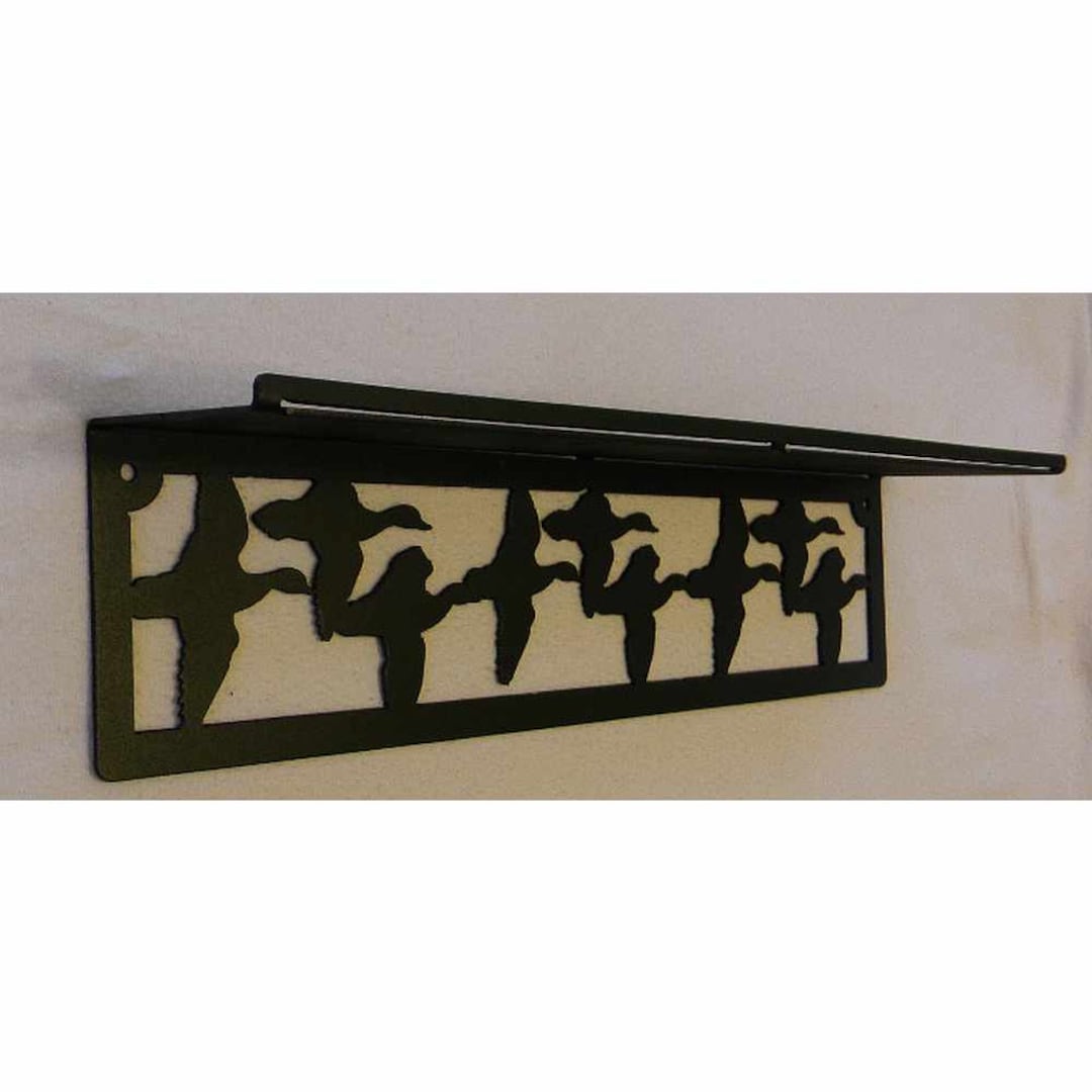 Black Steel Duck Shelf: Flying Ducks Wall Decor - Etsy