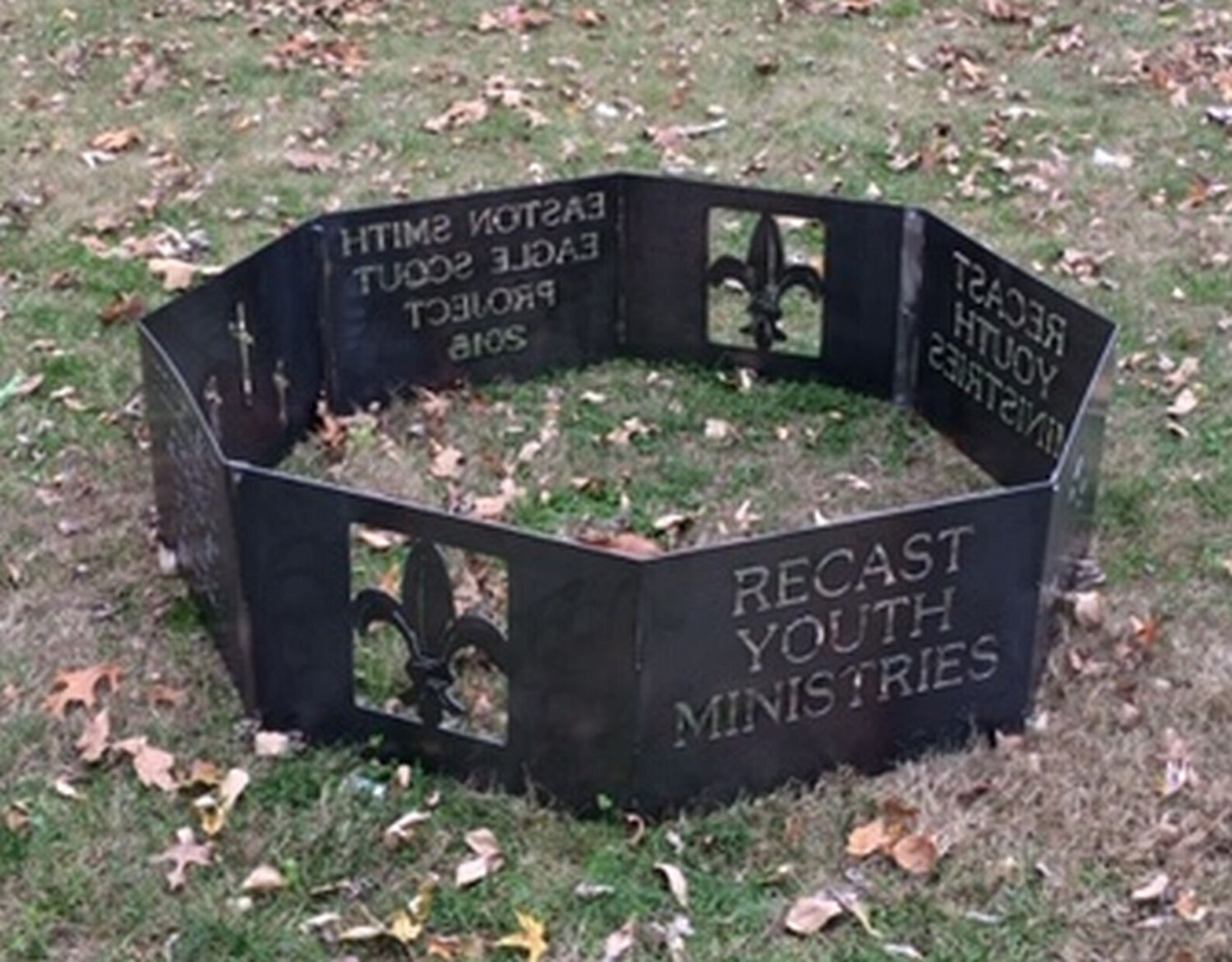 60 Inch Octagon Fire Ring Customized With Names Phrases or - Etsy