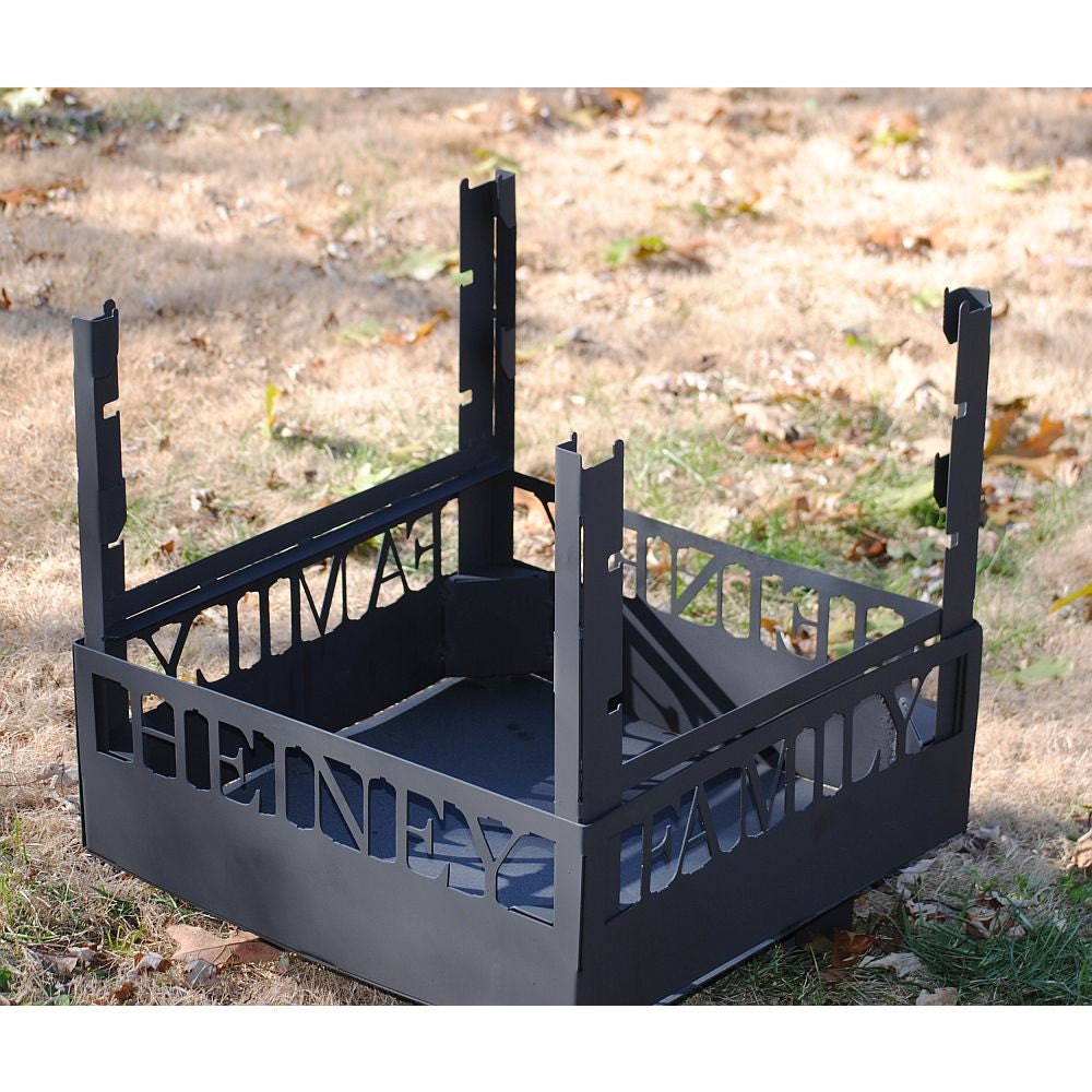 Fire Pit Customized With Name and Includes Removable Fork Stands and ...