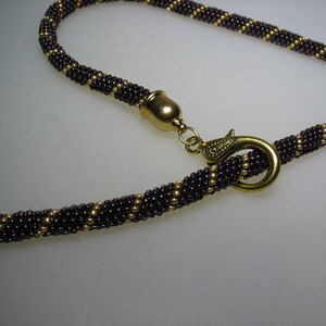 Tubular Peyote Stitched Artisan Rope Lariat in Burgundy and - Etsy