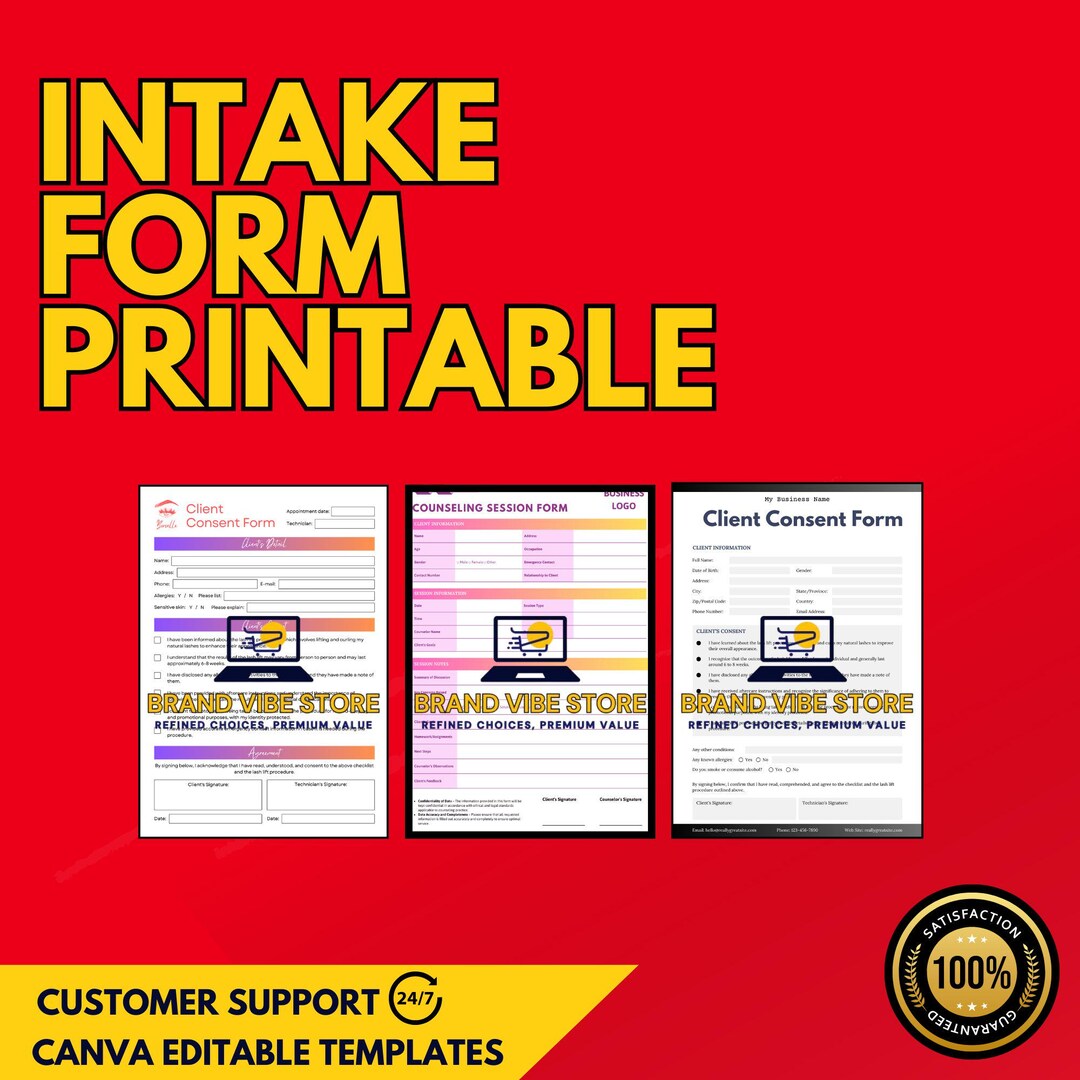 Editable Client Intake Form Bundle | Counseling, Therapy, Esthetician ...