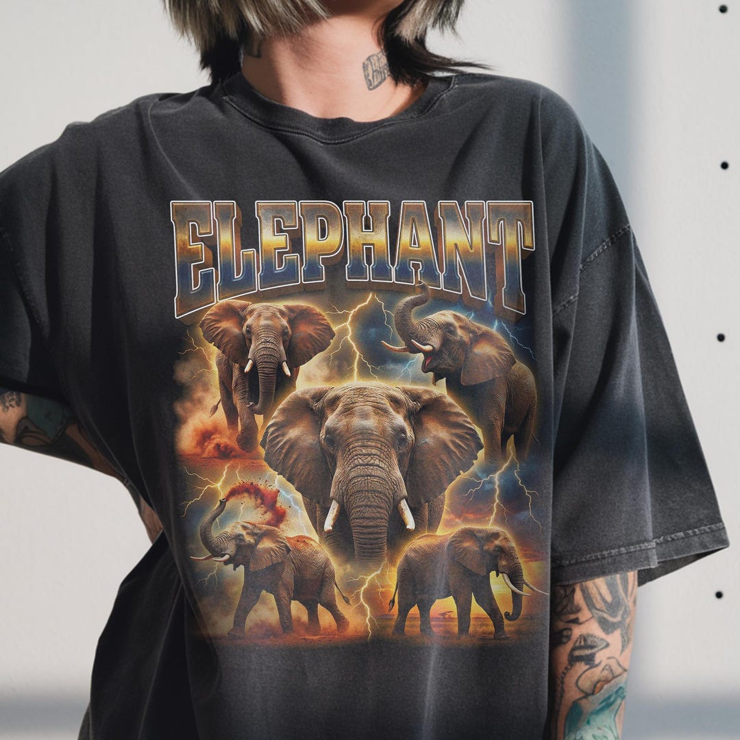 Elephant Bootleg 90s Vintage Graphic | African Safari Animal | Savannah ...