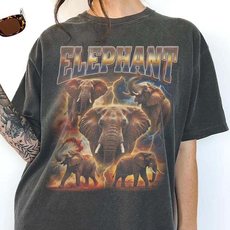 Elephant Bootleg 90s Vintage Graphic | African Safari Animal | Savannah ...