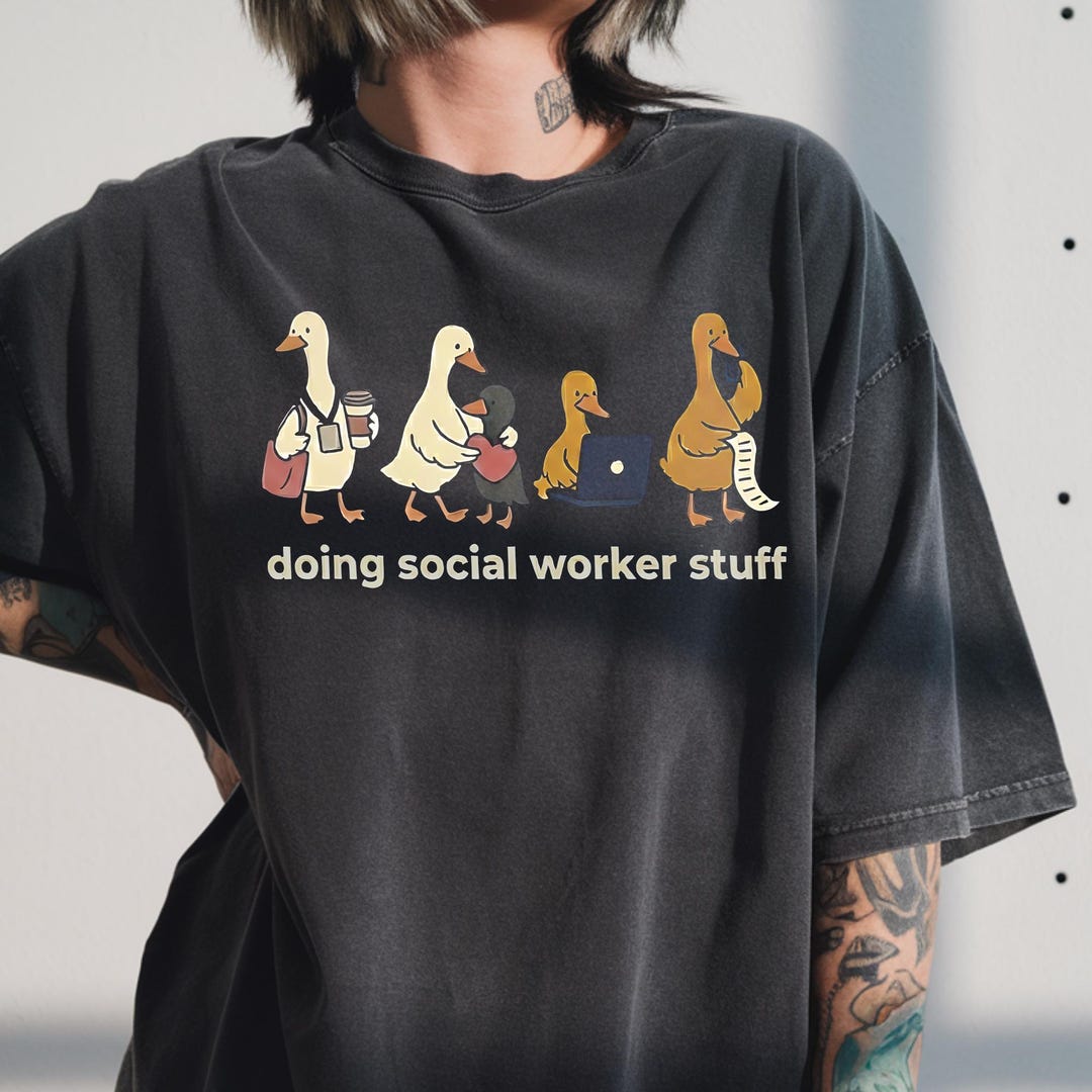 Doing Social Worker Stuff, Funny Duck Shirt, Retro Counselor Graphic ...