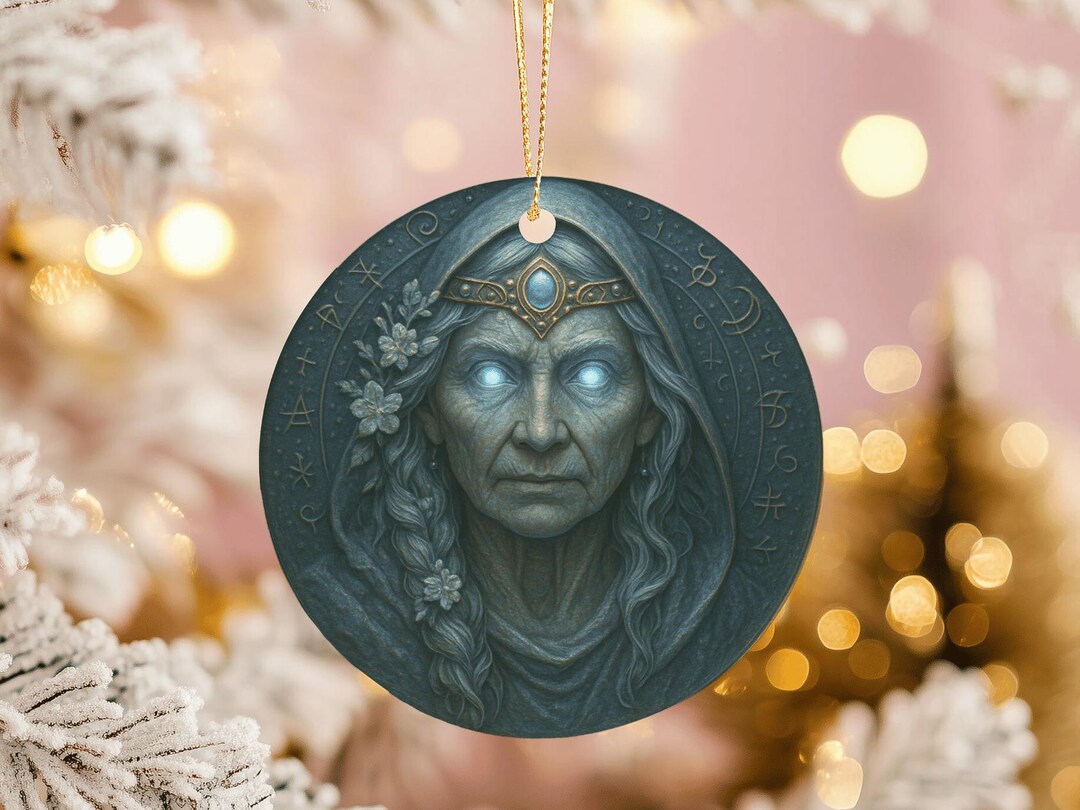 Winter Crone Ornament, Yule Altar Decor, Pagan Goddess Art - Etsy