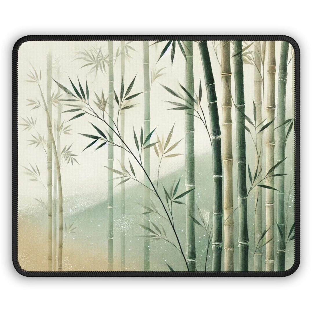 Zen Bamboo Mouse Pad Japanese Forest Desk Mat Minimalist Nature Art ...