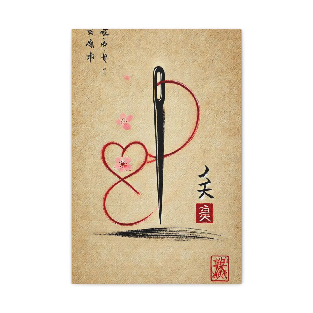 Needle and Thread Wall Art Sewing Room Decor Japanese Style Gift for ...