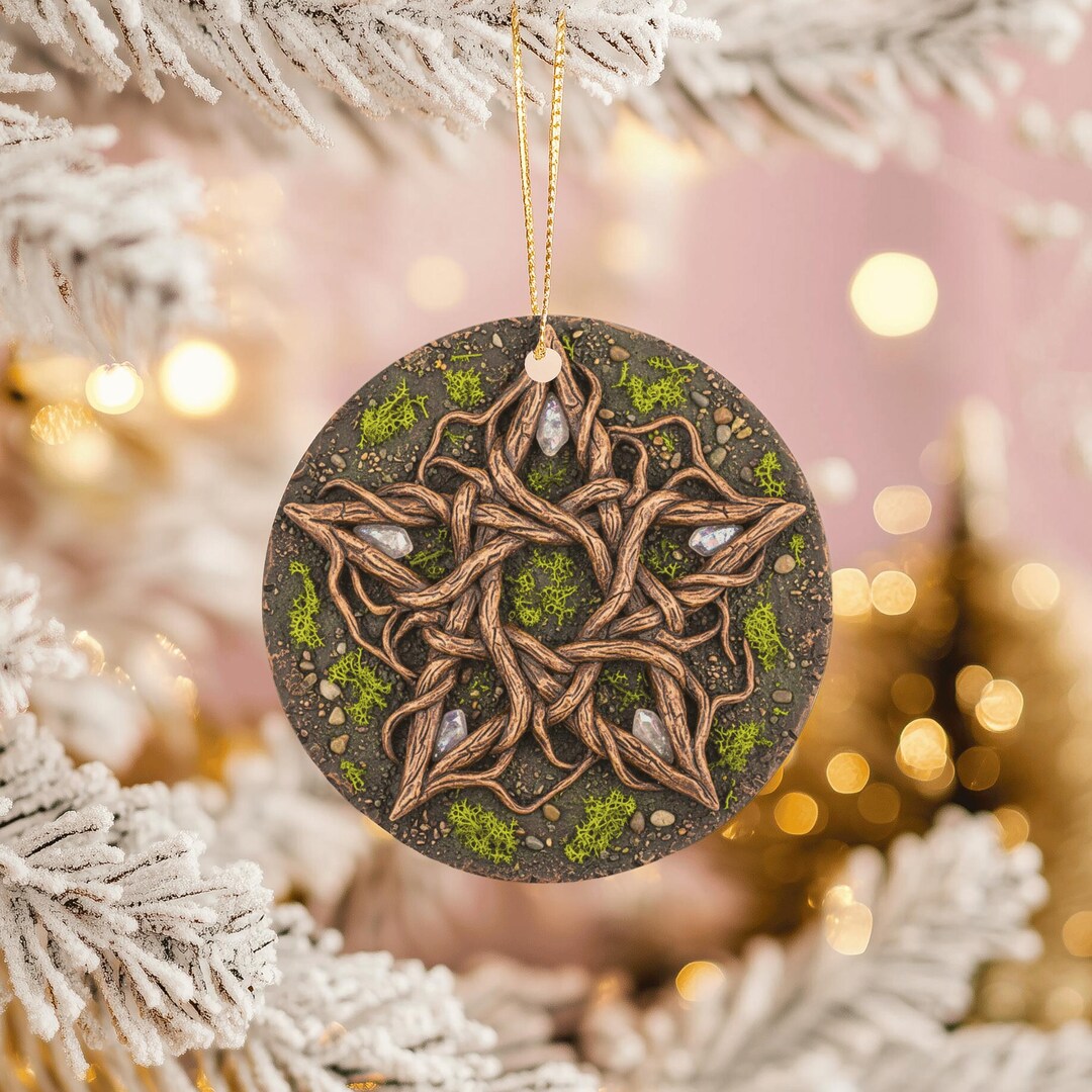 Celtic Pentacle Ornament Root Pentagram Pagan Wiccan Earth Protection ...