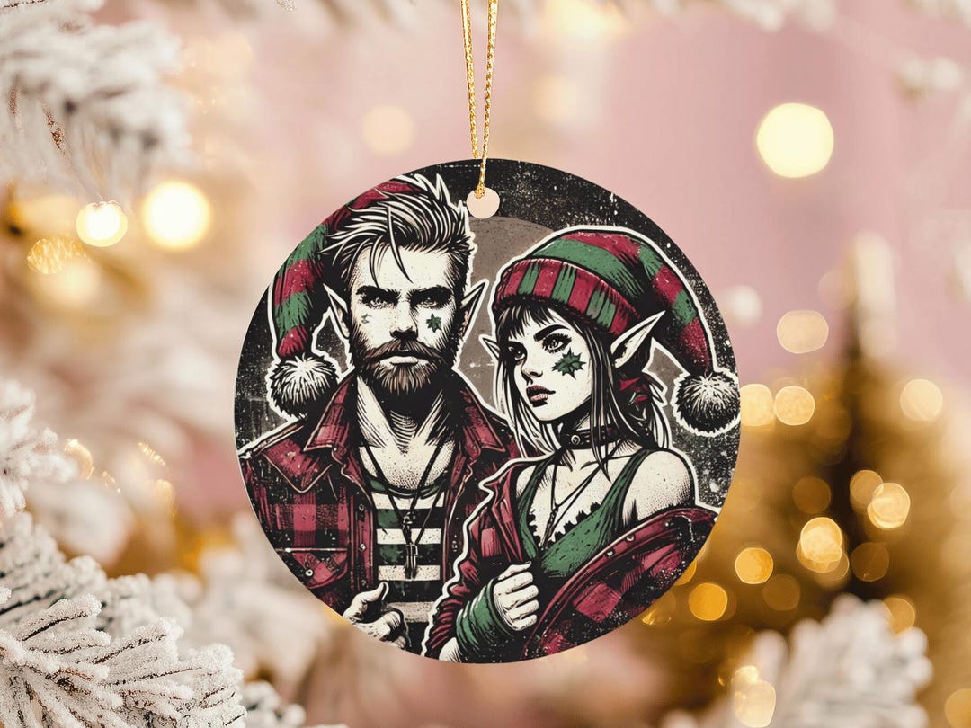 Grunge Punk Elf Couple Ornament: Gothic Christmas Decor - Etsy