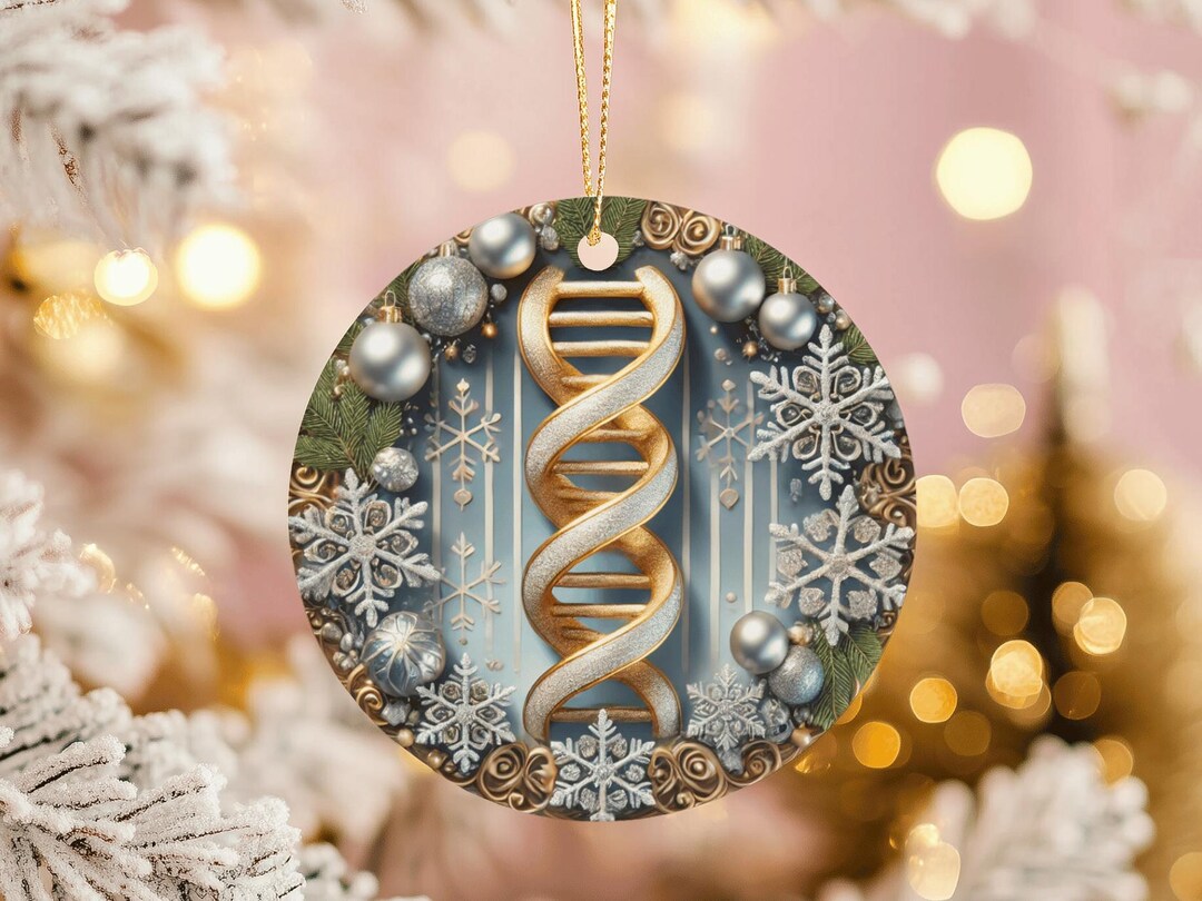 DNA Helix Ornament, Golden Science Christmas Decor, Geneticist Gift - Etsy
