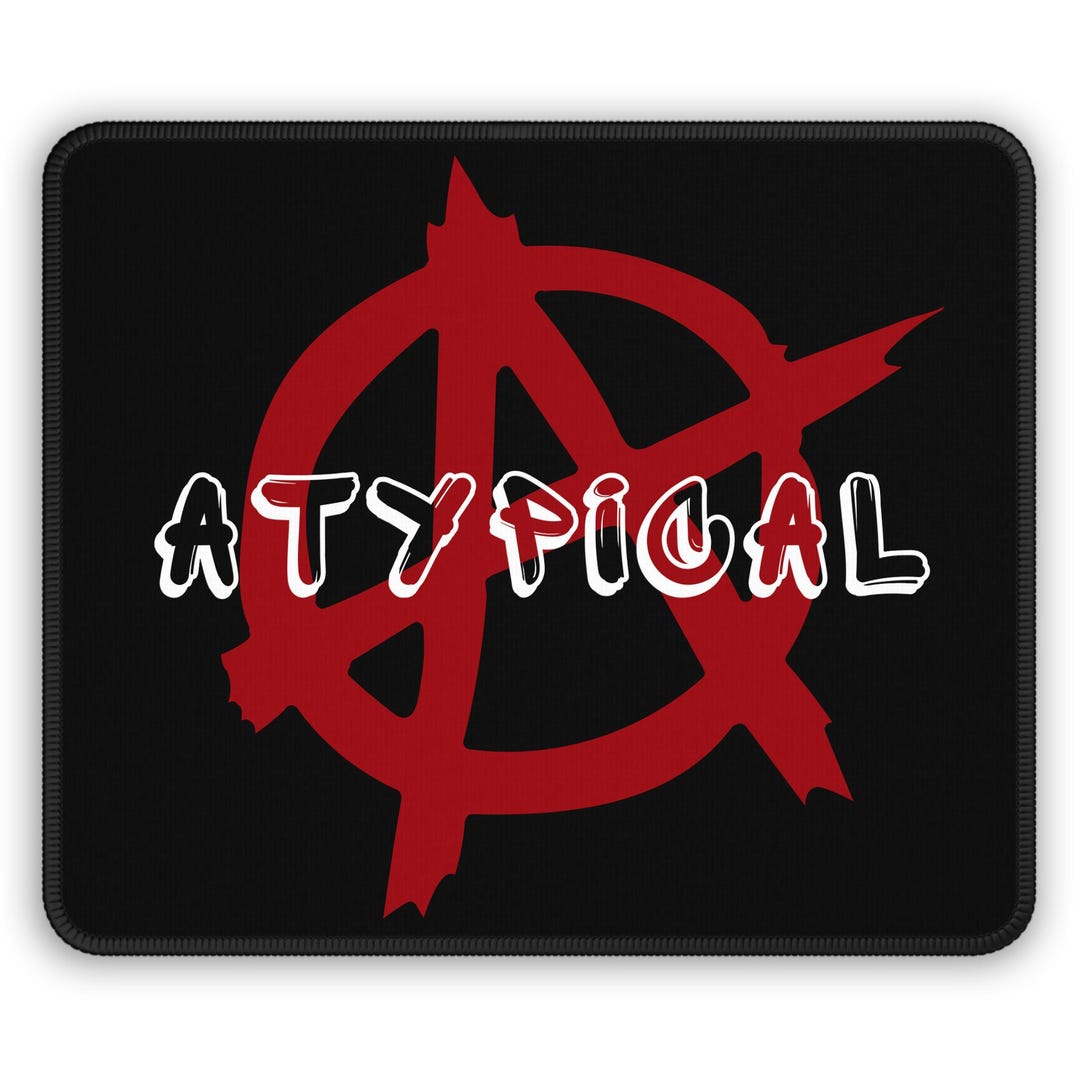 Atypical Anarchy Symbol Mouse Pad Red Black Punk Desk Mat Rebellious ...