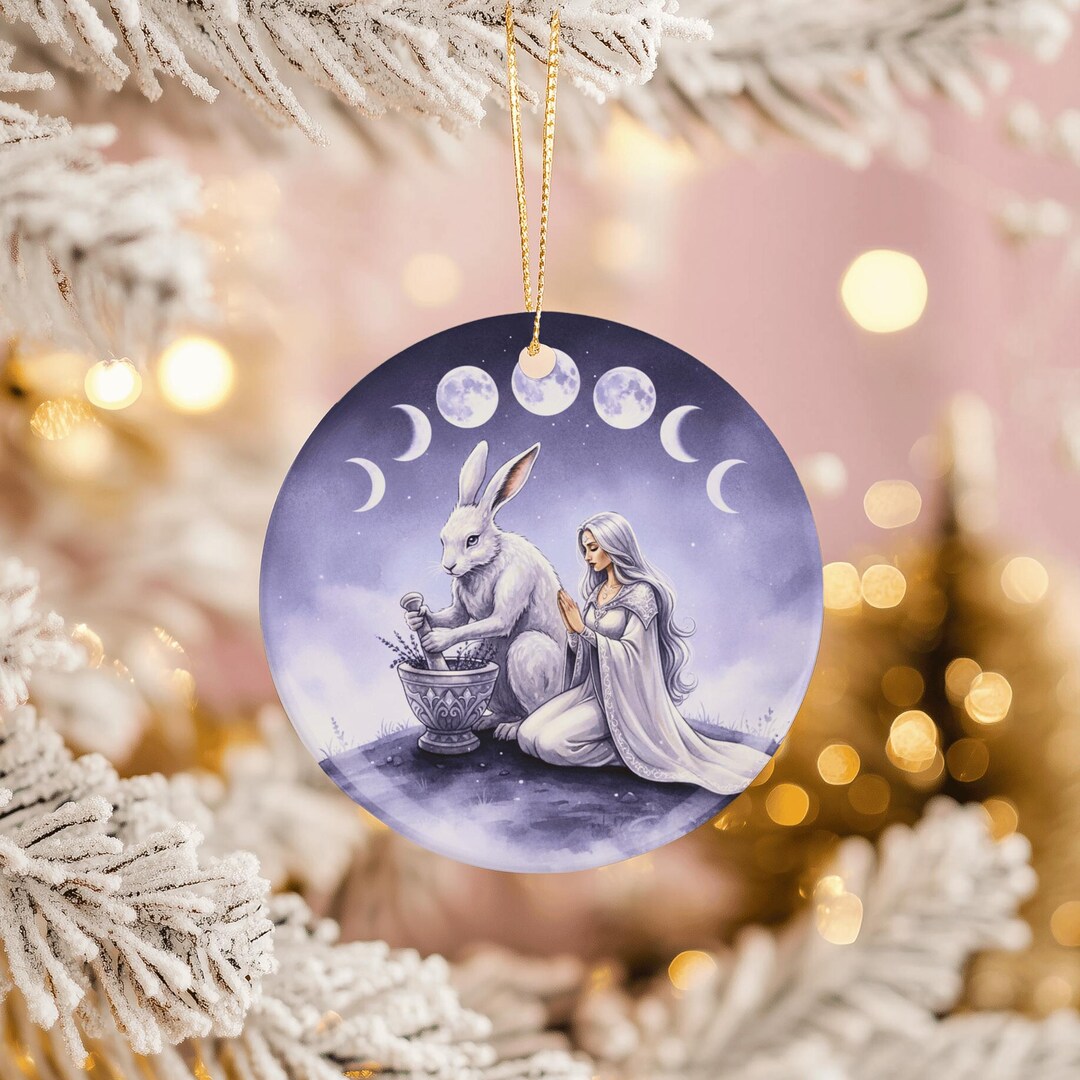 Moon Phase Rabbit Ritual Pagan Ornament - Etsy