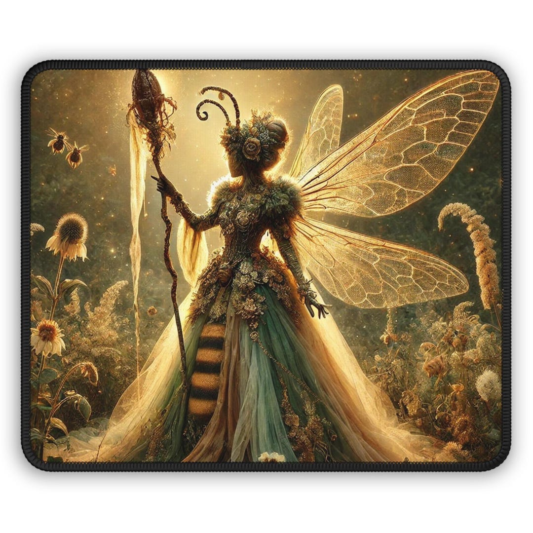 Bee Fairy Queen Mouse Pad: Fantasy Cottagecore Desk Decor - Etsy
